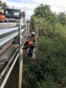 Scaffolding Outside of Bridge | Scaffolding on Edge of Bridge